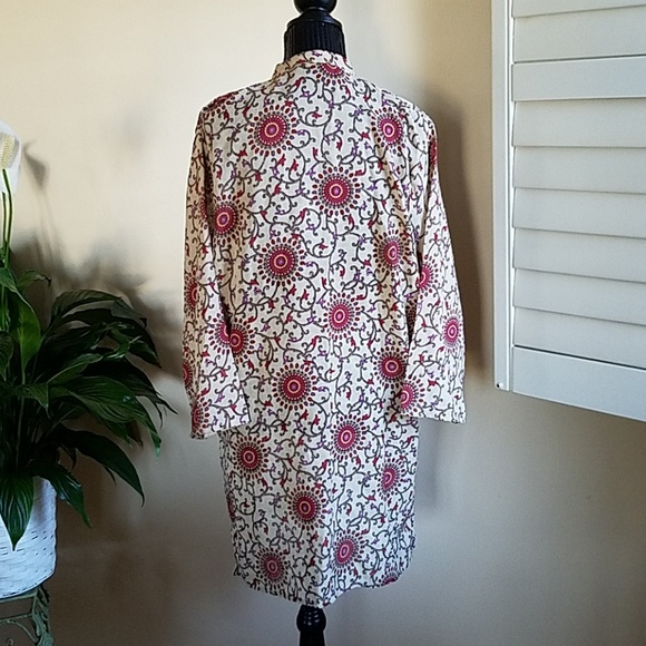 Tops | Vintage Linen Multi Color Tunic Top | Poshmark